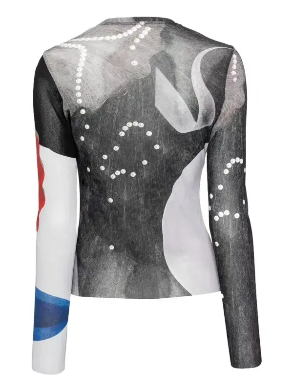 JNBY Printed Long Sleeve Top - Grey