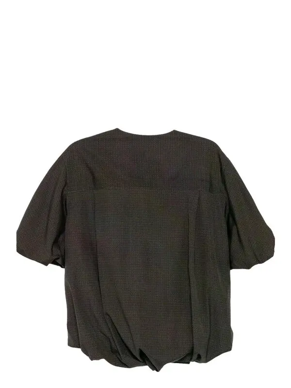 JNBY Printed V-neck Puff Sleeve Shirt - Green