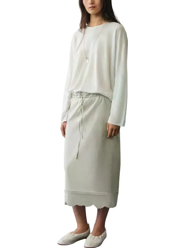 LESS Mid-length Wrap Skirt - Green