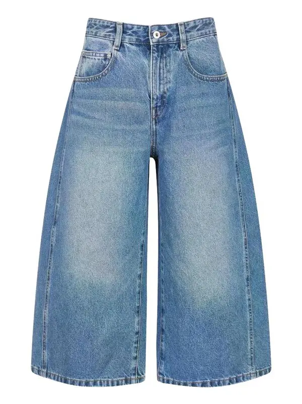 JNBY Cropped Wide-leg Trousers - Blue