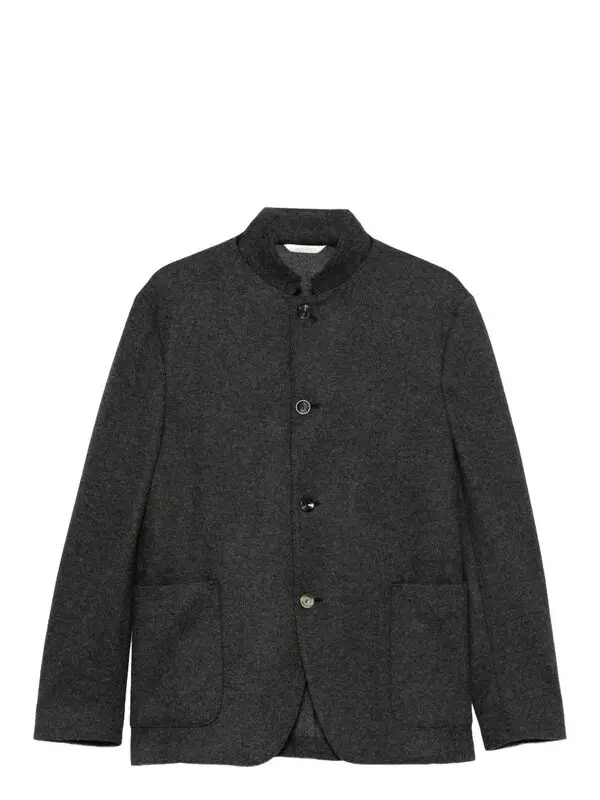 Agnona Button-up Mandarin-collar Blazer - Grey