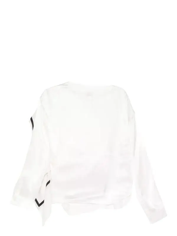 JNBY Pearl Print Draped Blouse - White
