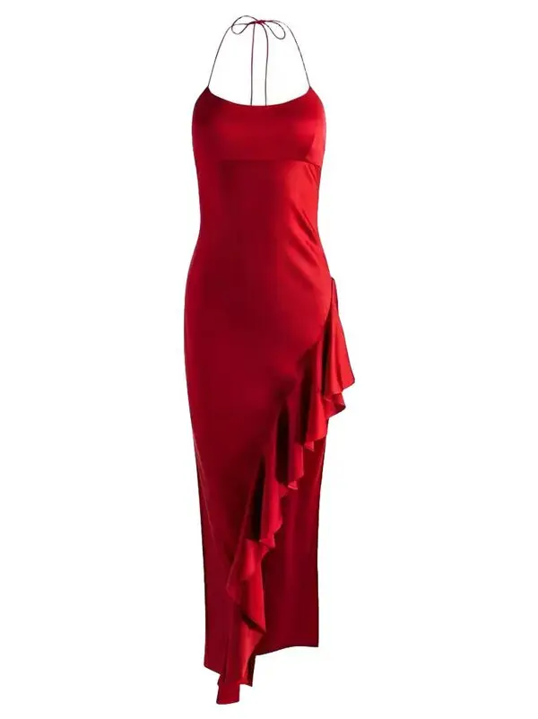 Alice + Olivia Palma Asymmetrical Ruffled Dress - Red