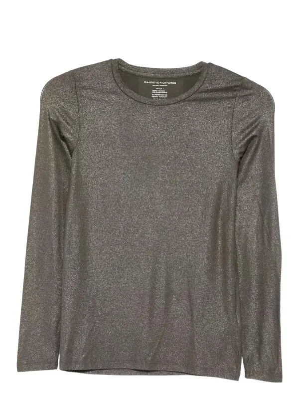 Majestic Filatures Glitter-effect Long-sleeve T-shirt - Grey