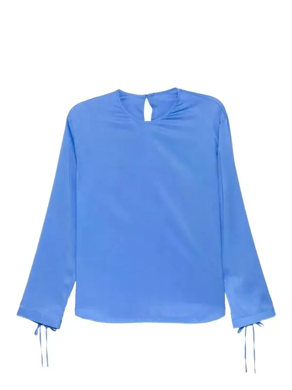 JNBY Long Sleeve Blouse With Self-tie Cuffs - Blue