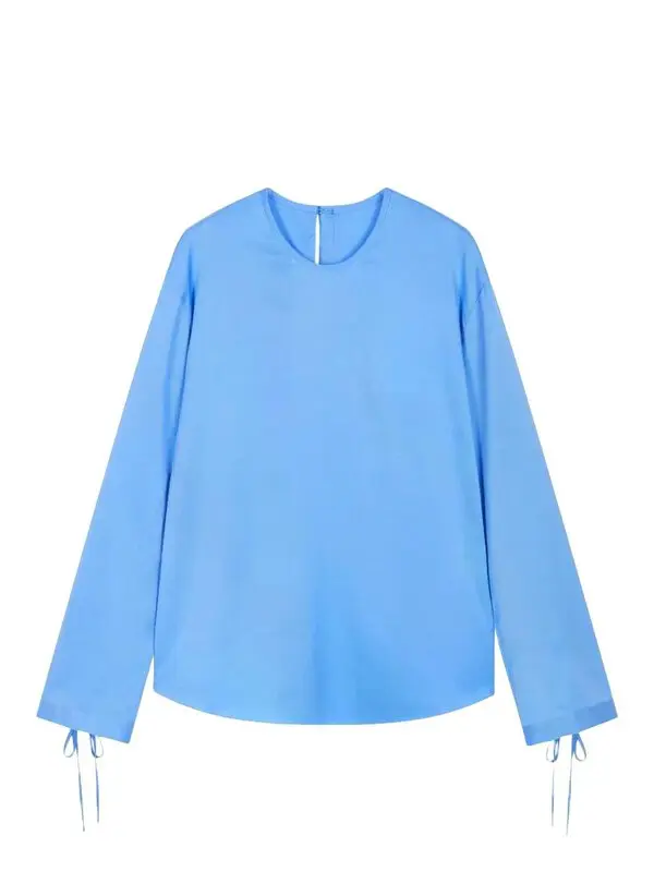 JNBY Long Sleeve Blouse With Self-tie Cuffs - Blue