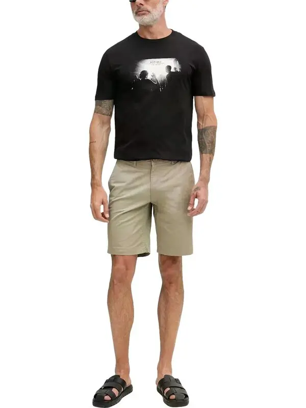 Armani Exchange Stretch Cotton Tailored Shorts - Neutrals