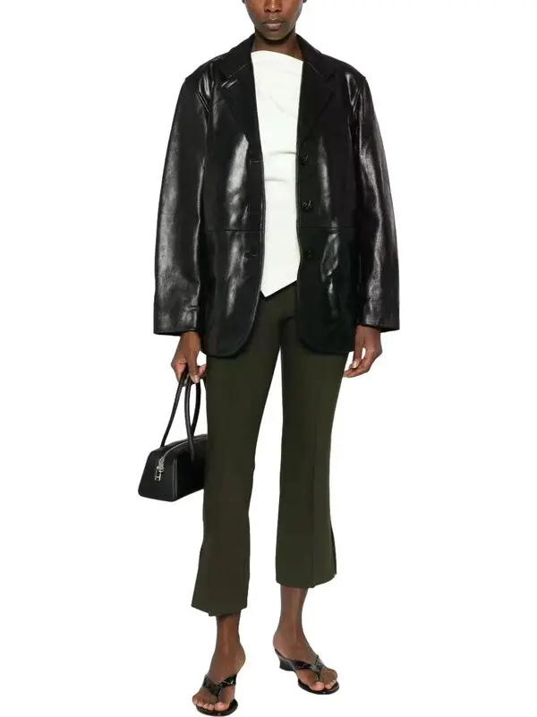 Vince Seam-detail Side-slit Trousers - Green