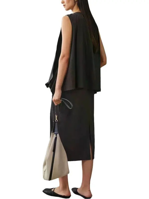LESS Draped Midi Dress - Black