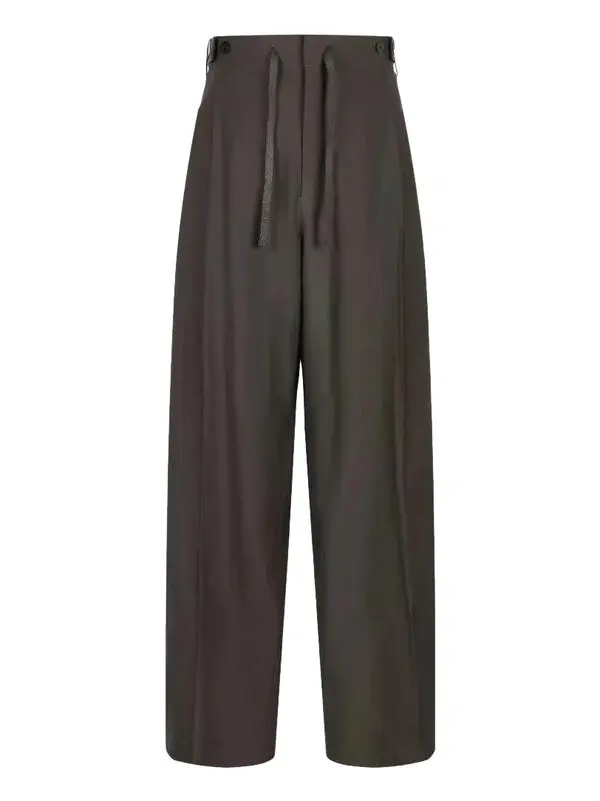 CROQUIS Adjustable-waist Wool Trousers - Brown