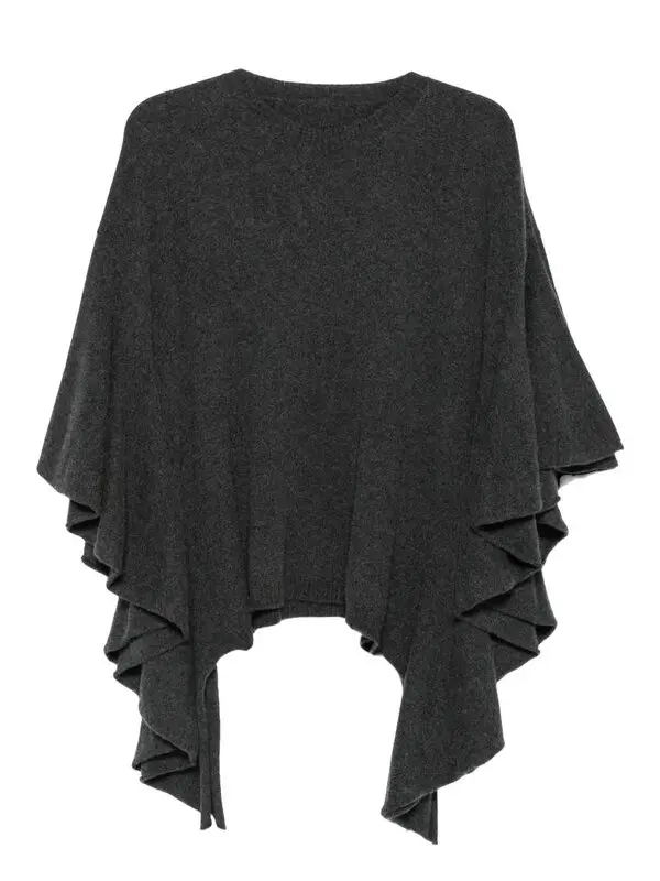 UMA WANG Ruffled Sleeve Cashmere Jumper - Grey