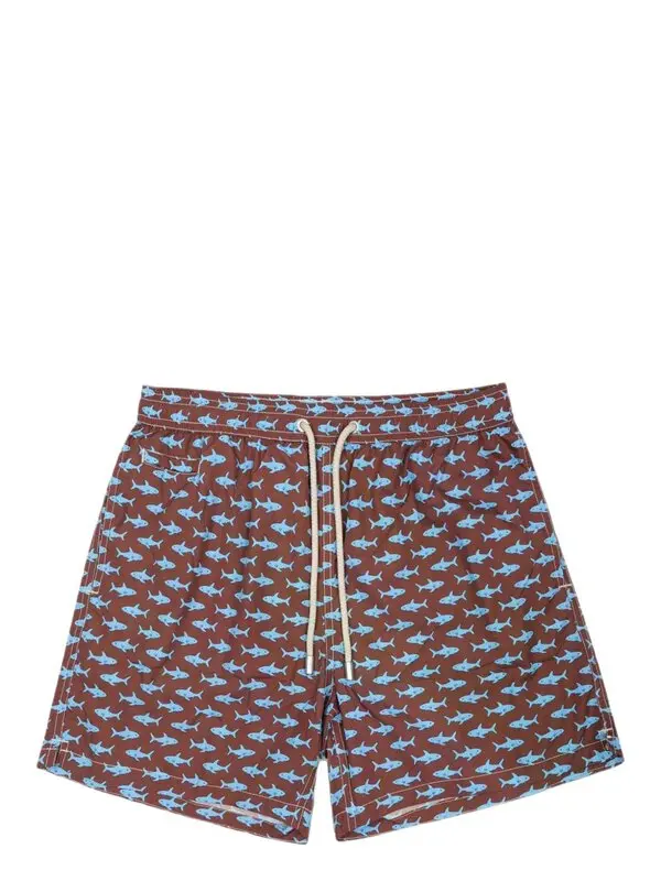 MC2 SAINT BARTH Printed Drawstring Swim Shorts - Brown