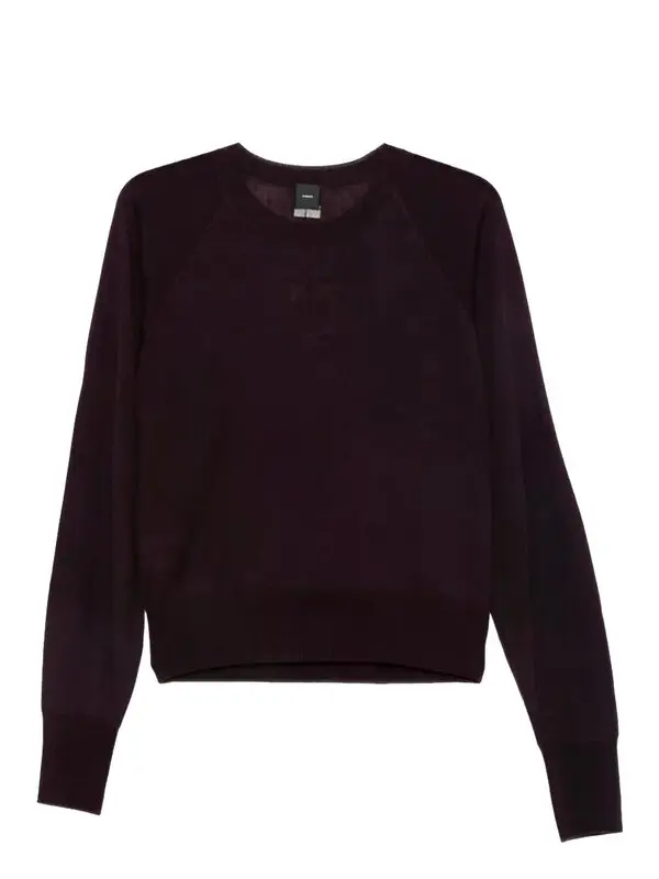 Pinko Love Birds Embroidered Raglan Sleeve Sweater - Purple