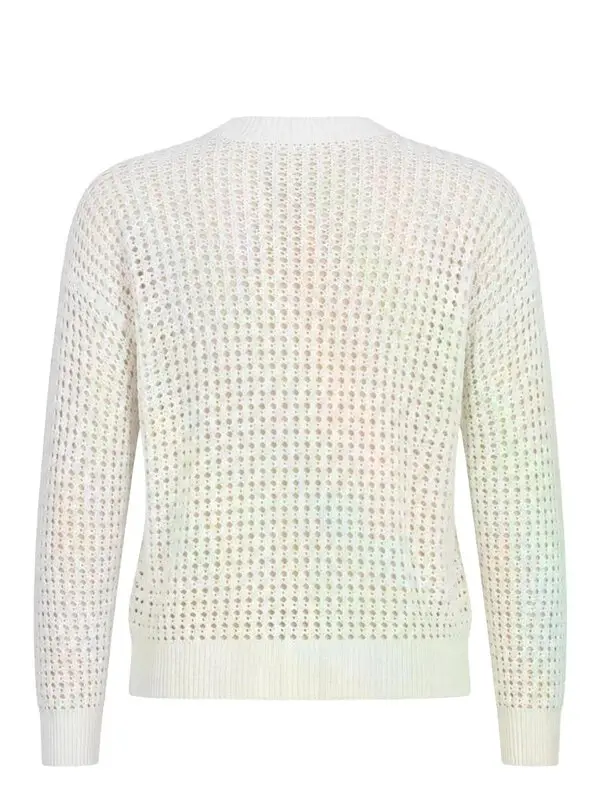 Eleventy Open-knit Crew-neck Sweater - White