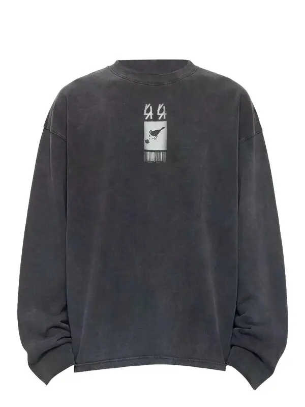 44 LABEL GROUP Afterimage Graphic Print Long Sleeve T-shirt - Black