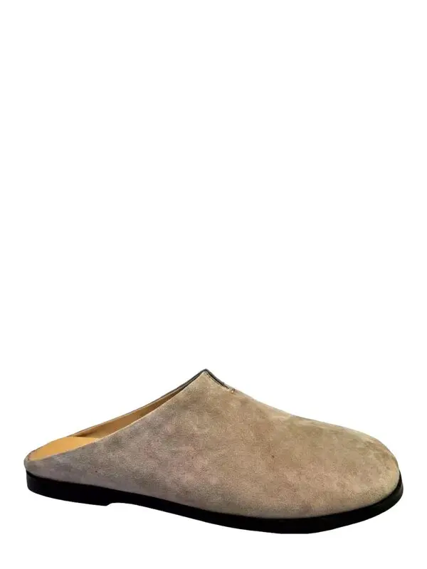 SERGIO MORETTI FIRENZE Suede Slip-on Flat Mules - Neutrals