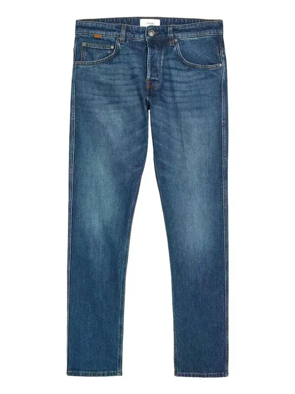 LARDINI Faded Straight-leg Jeans - Blue