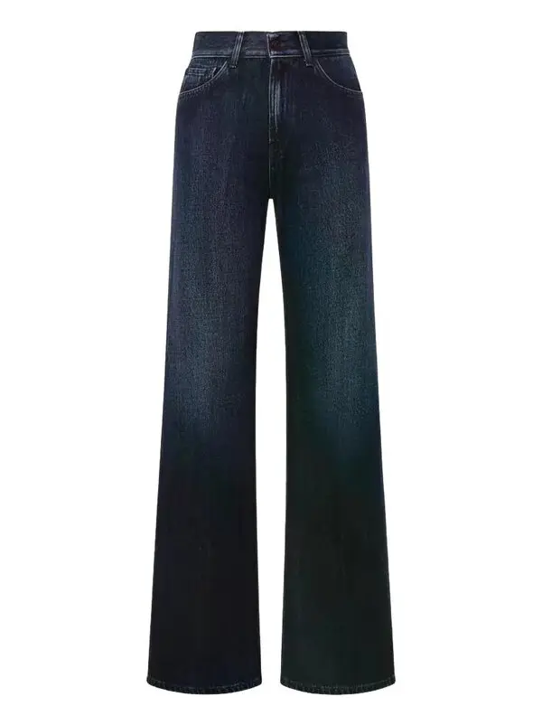 DONDUP Wide-leg Jeans With Logo Patch - Blue
