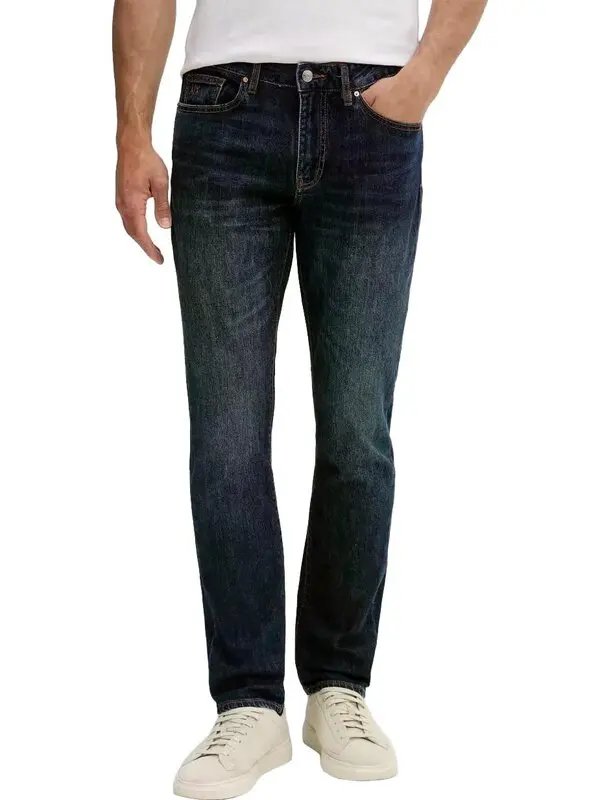 Armani Exchange Slim-fit Jeans With Embroidered Logo - Blue