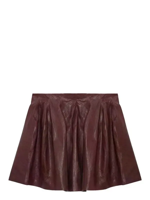 Simkhai Bryar Leather Mini Skirt - Red