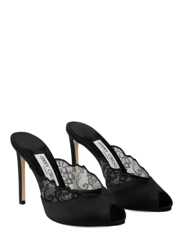 JIMMY CHOO Brigitte Mules 100 - Black