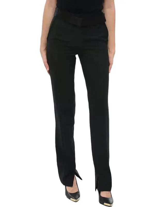 Stella McCartney Satin-band Wool-blend Trousers - Black