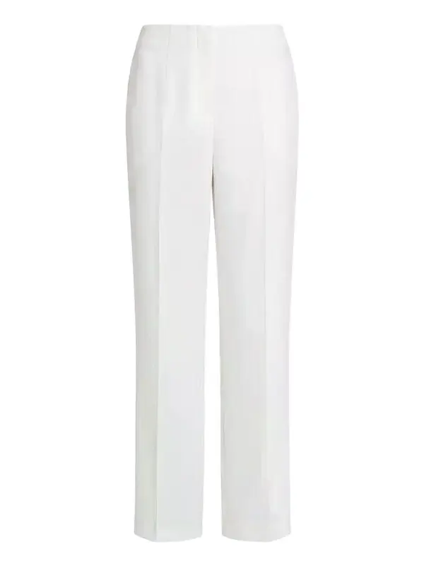 Alberta Ferretti Pressed-crease Straight-leg Trousers - White