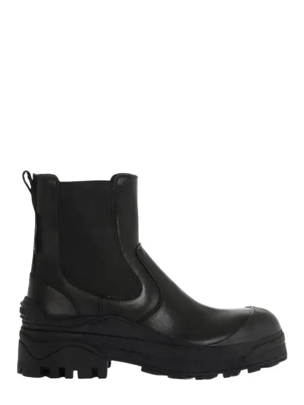 Dsquared2 Leather Ankle Boots With Lug Sole - Black