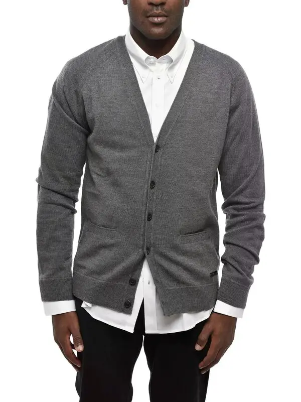 Dsquared2 V-neck Cardigan With Patch Pockets - Grey