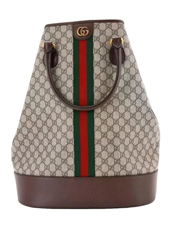 Gucci Savoy Duffle Gg Coated Canvas Tote Bag - Brown