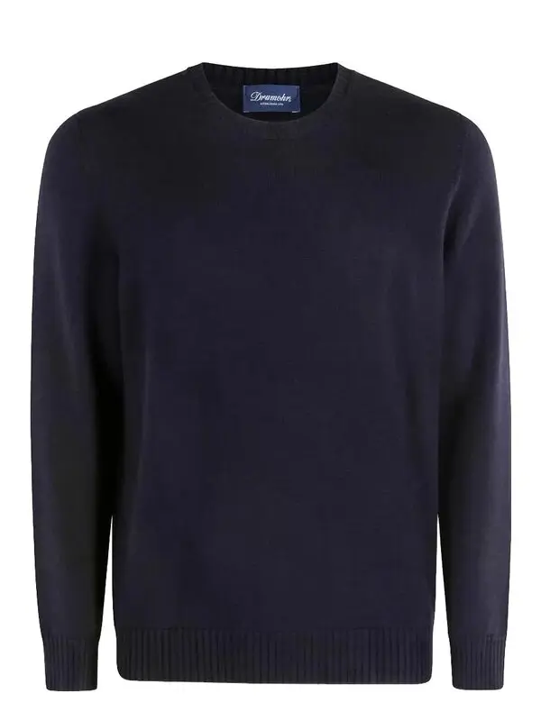 DRUMOHR Crew Neck Fine Knit Sweater - Blue