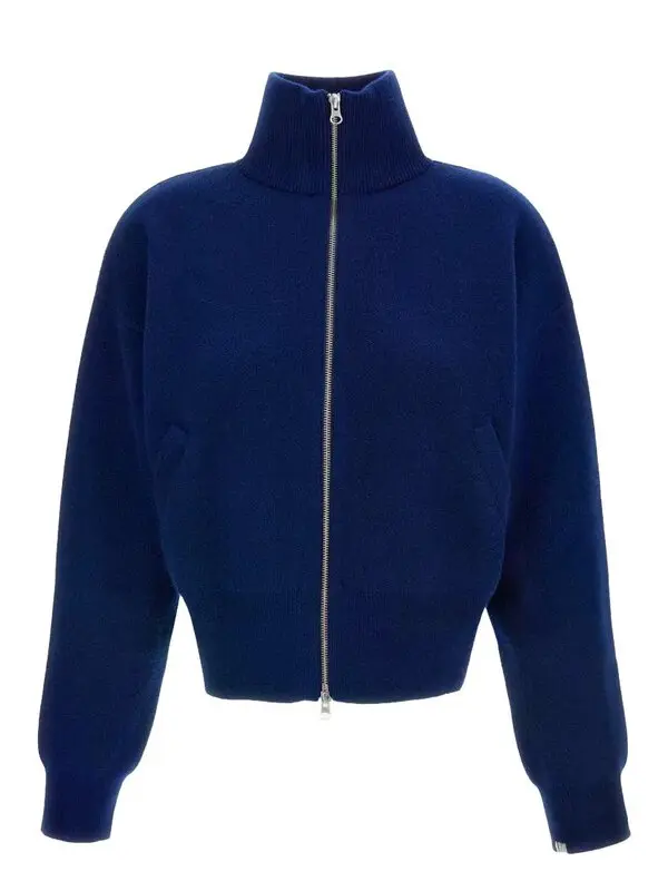 Extreme Cashmere N.385 Zip-up Jacquard-knit Cardigan - Blue