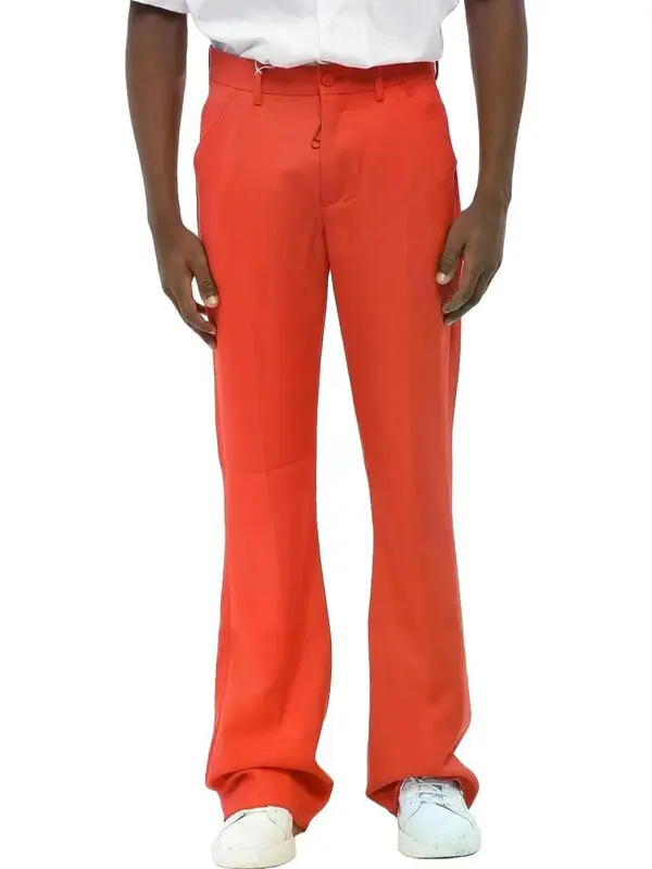 Off-White Logo Print Bootcut Trousers - Red