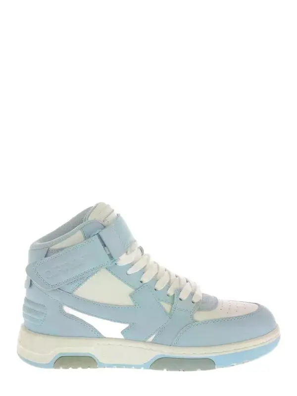Off-White Mid-top Sneakers With Touch-strap Closure - Blue