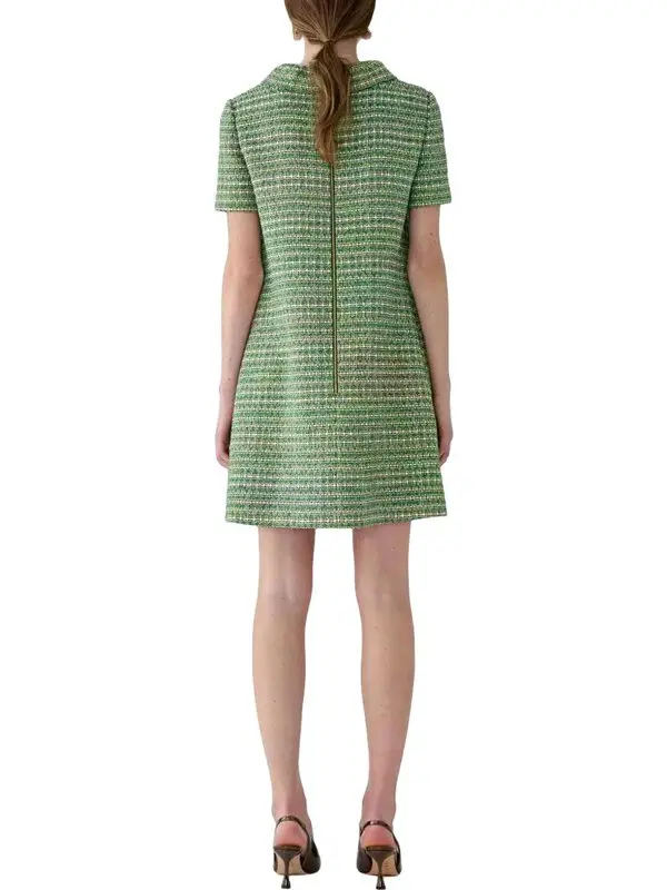 Carolina Herrera Tweed Shift Mini Dress - Green