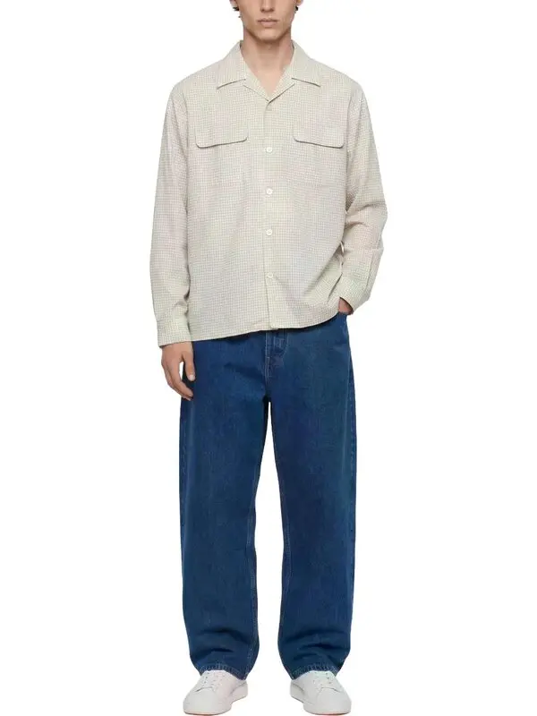 SUNFLOWER Check-pattern Flap-pocket Shirt - Neutrals