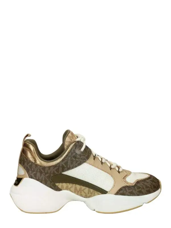 Michael Kors Panelled Monogram Sneakers - Brown