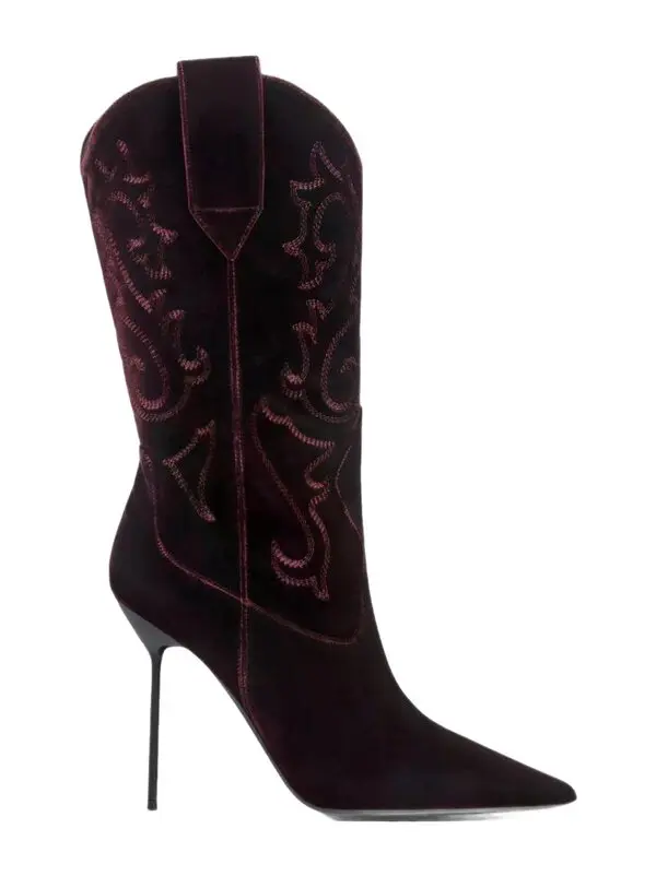 Paris Texas Lidia 105 Heeled Cowboy Boots - Red
