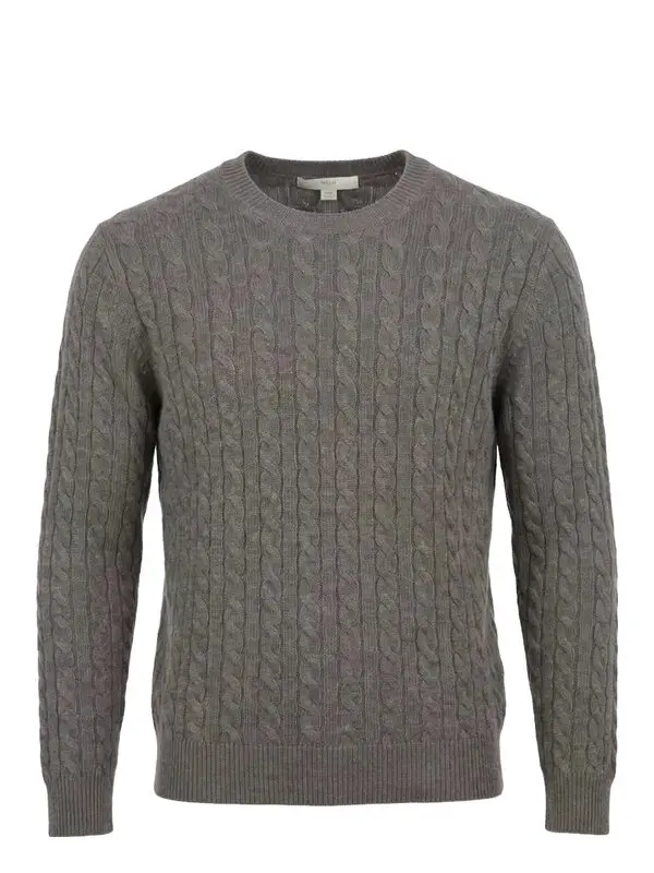 Malo Cable-knit Crewneck Sweater - Grey