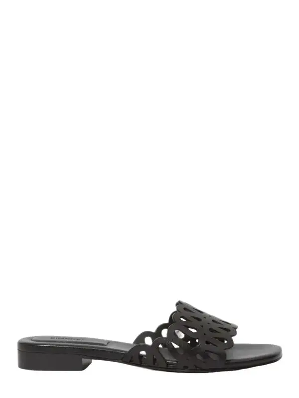 Simkhai Mccall Laser-cut Flat Sandals - Black