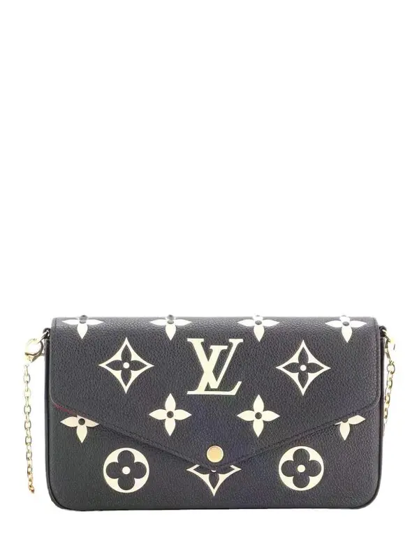 LOUIS VUITTON Felicie Pochette Bicolor Monogram Empreinte Giant Crossbody Bag - Black