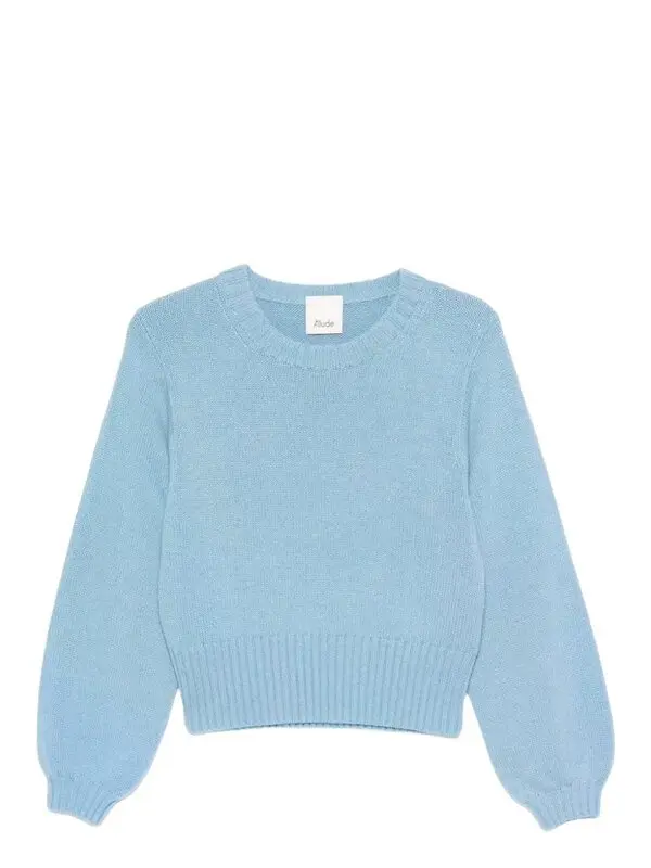 ALLUDE Ribbed Crew Neck Sweater - Blue