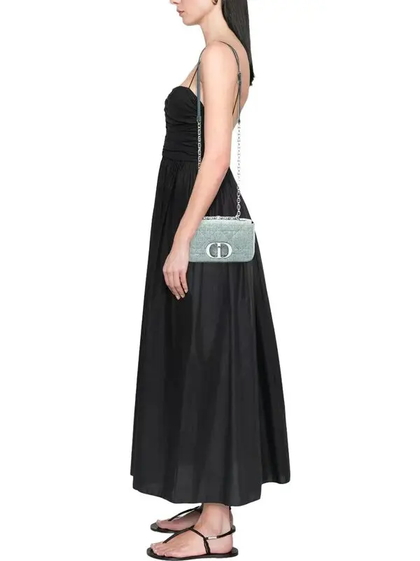 Dior 2022 Small Tweed Macrocannage Caro Bag - Green