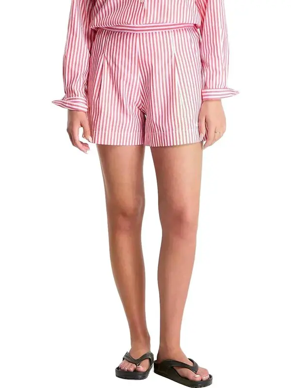 MC2 SAINT BARTH Striped Pleated Shorts - White