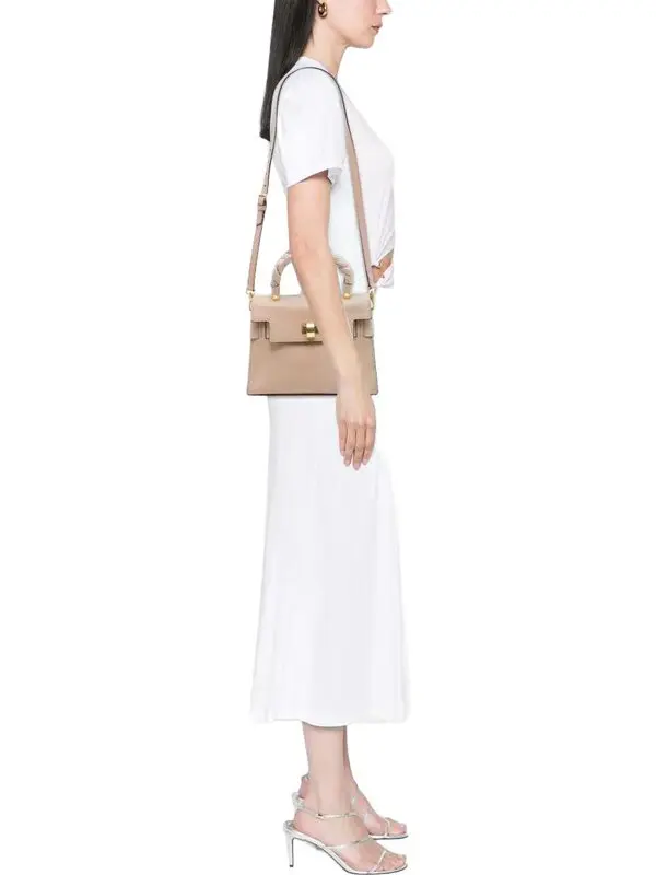 Miu Miu Goatskin Madras Click Top Handle Bag Satchel - Brown