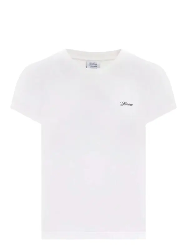Vetements Embroidered Crewneck T-shirt - White