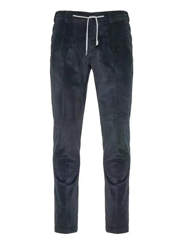 Eleventy Corduroy Drawstring Trousers - Blue