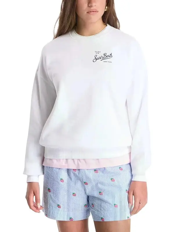 MC2 SAINT BARTH Crewneck Logo Sweatshirt - White