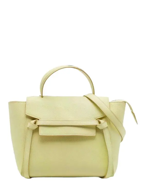 Celine Micro Grained Calfskin Belt Bag Satchel - Yellow