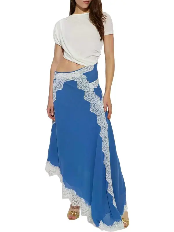 Christopher Esber Verve Lace-trim Cut-out Dress - Blue